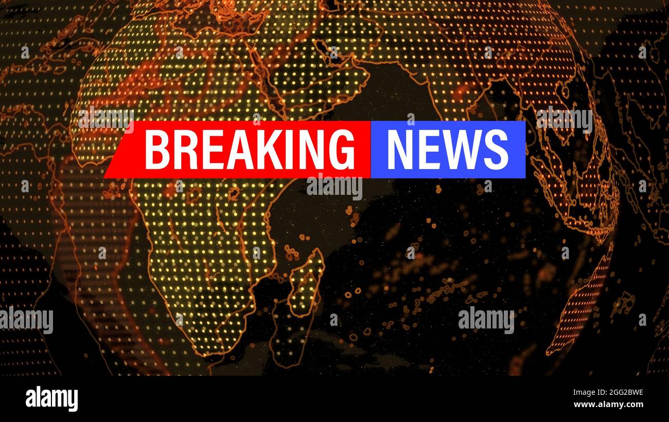3d rendering of modern and cool breaking news motion graphic header on ...