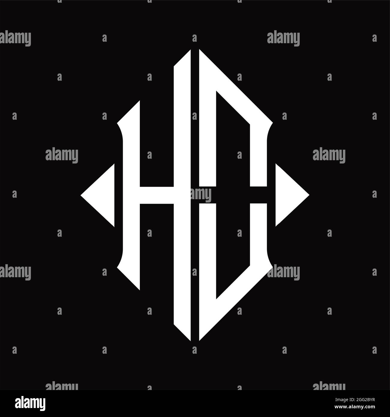 HO Logo monogram with shield shape outline design template isolated in ...