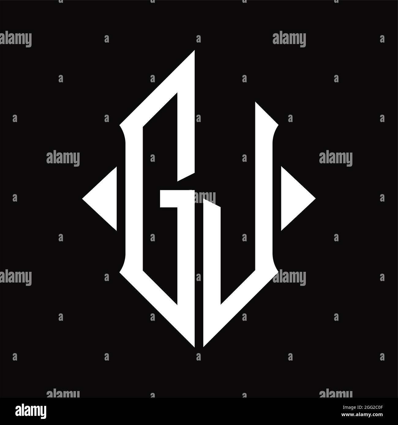 GJ Logo monogram with shield shape isolated black background design template Stock Vector Image ...
