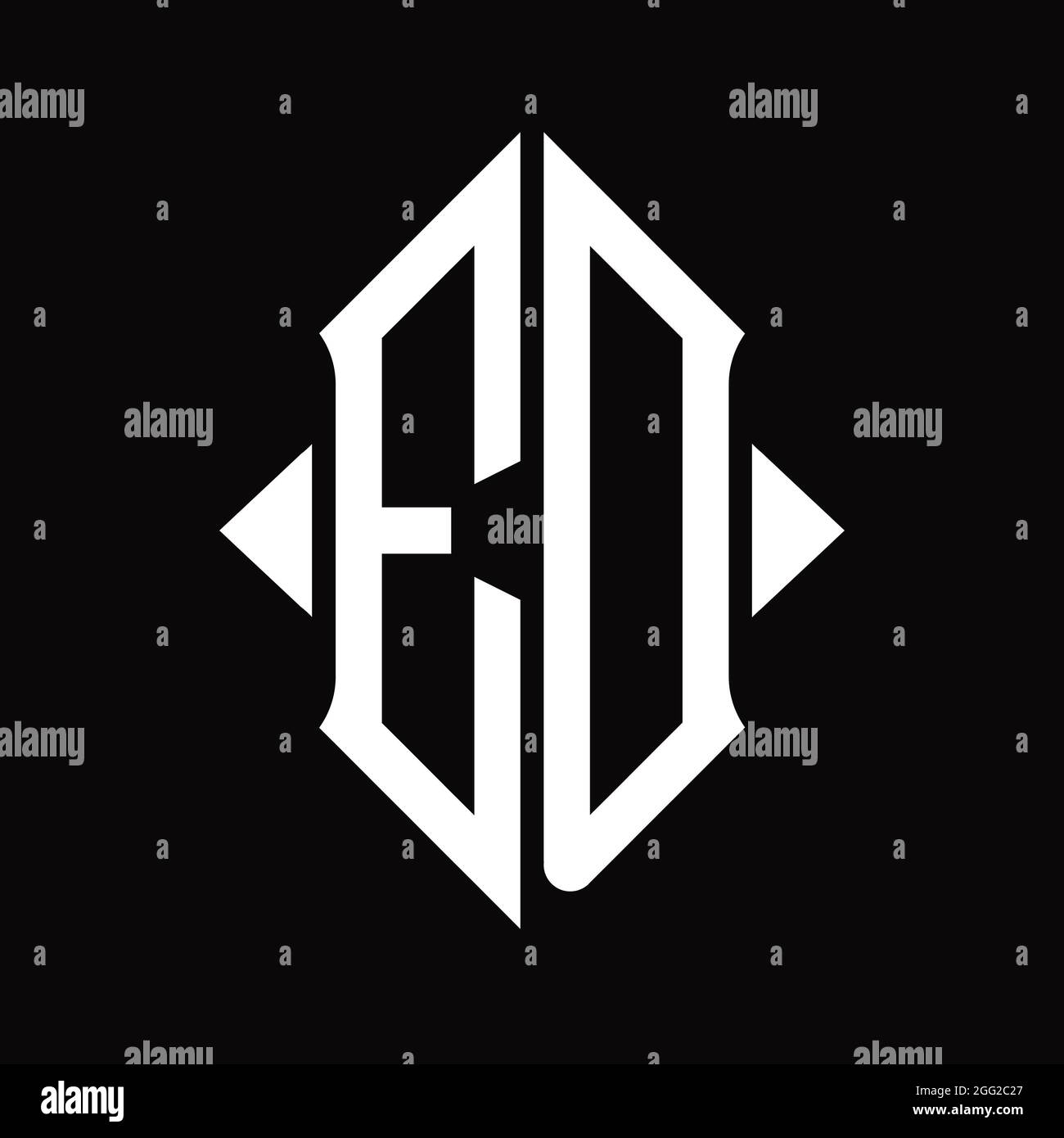 ED Logo monogram with shield shape isolated black background design ...