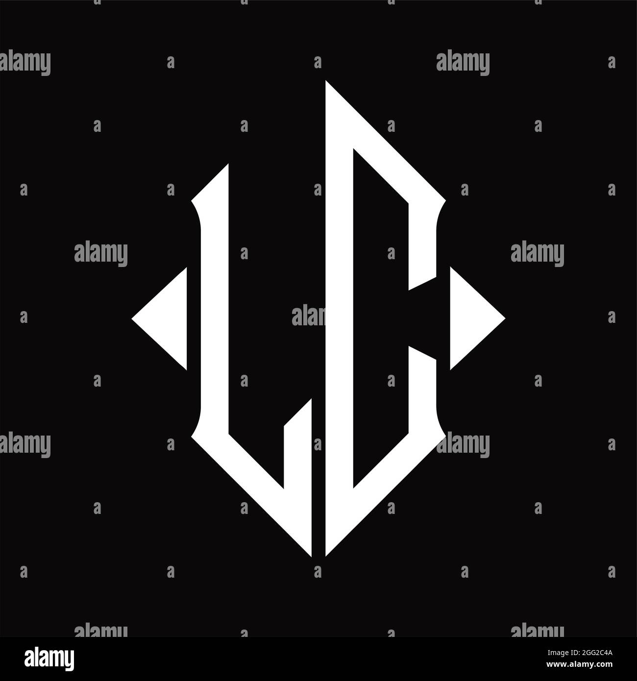LC Logo monogram with shield shape outline design template isolated in ...