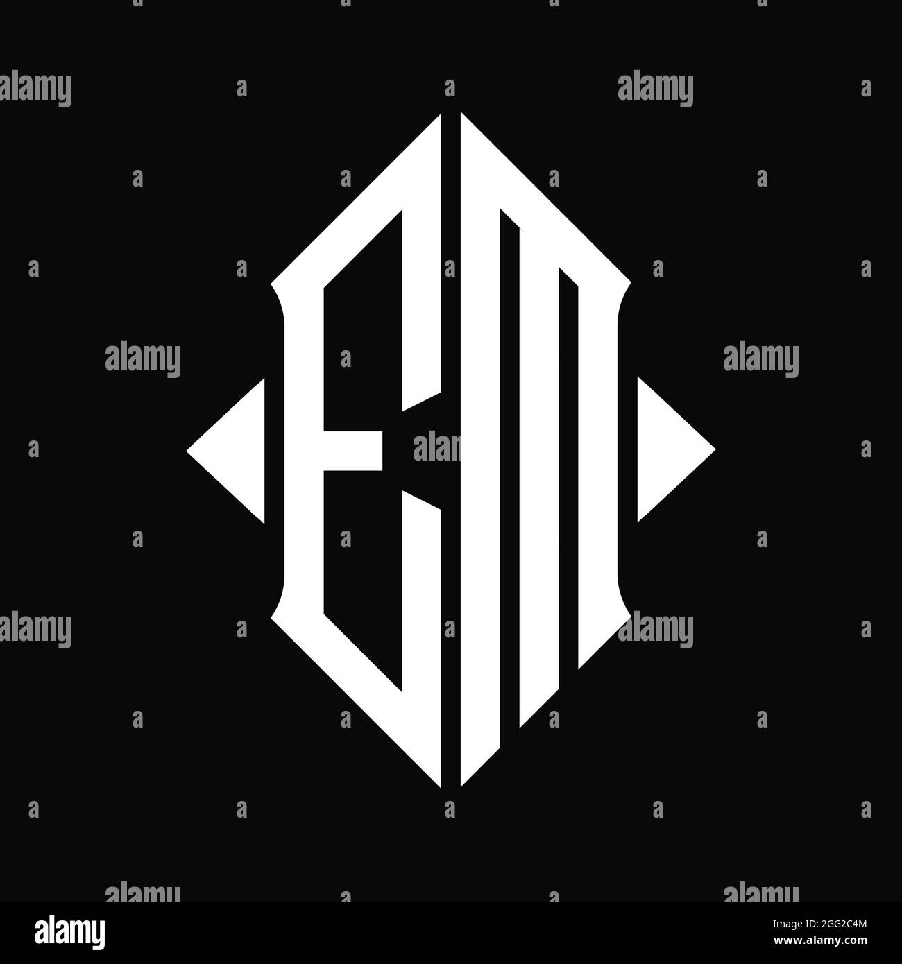 Logo monogram with shield shape outline design template isolated in ...