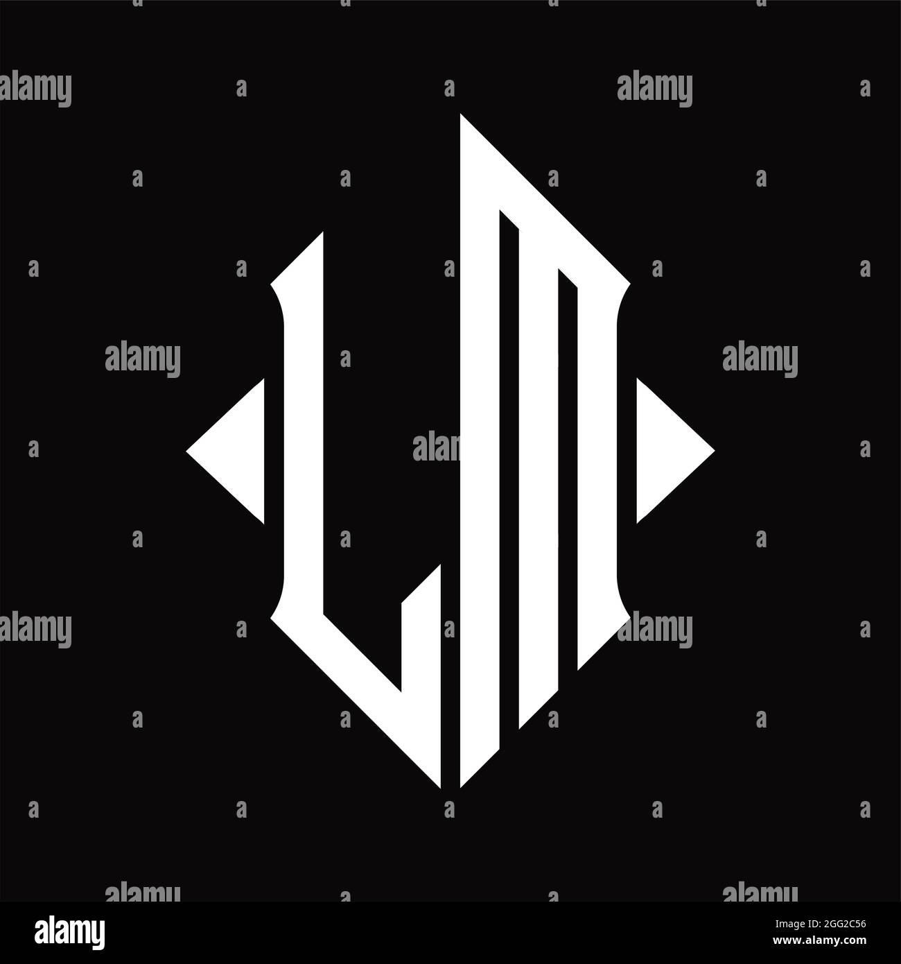 LM Logo monogram with shield shape outline design template isolated in ...