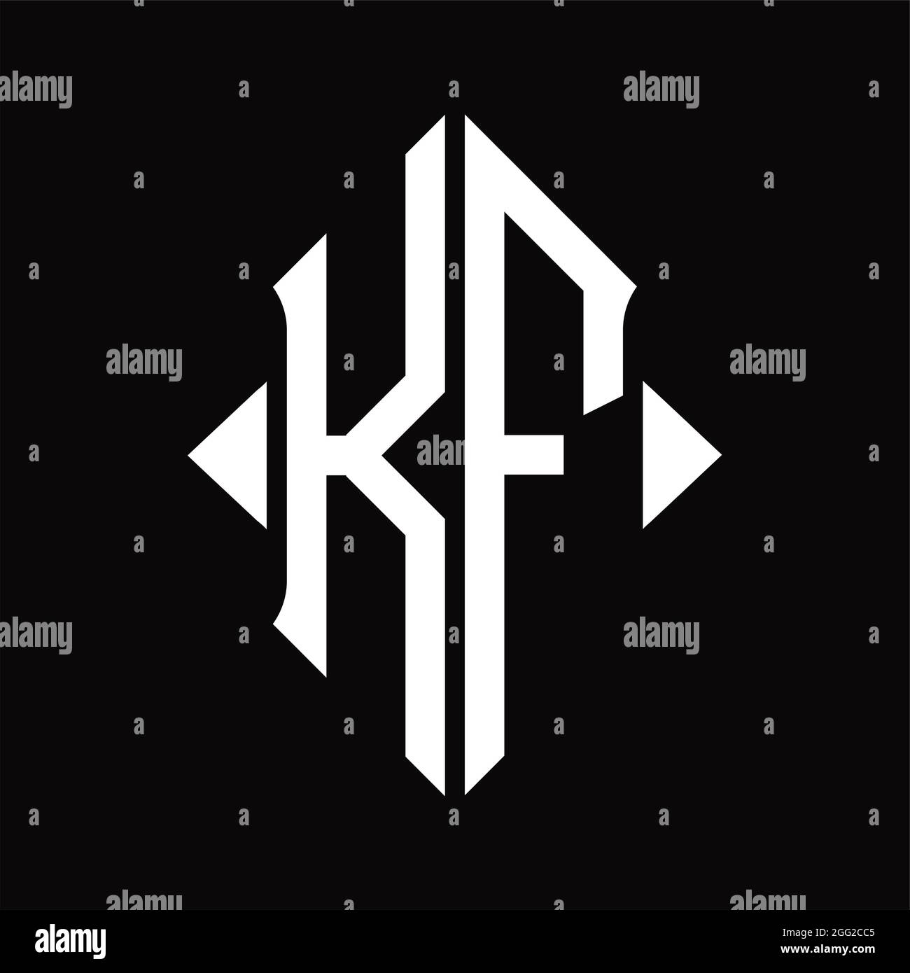 KF Logo monogram with shield shape outline design template isolated in white background Stock ...