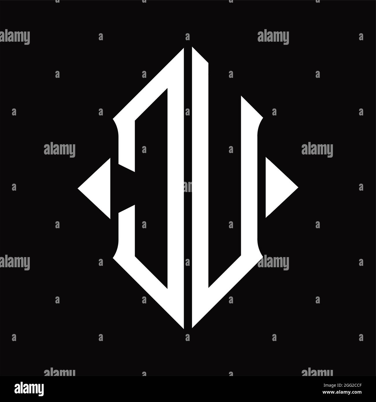 Logo monogram with shield shape outline design template isolated in white background Stock ...