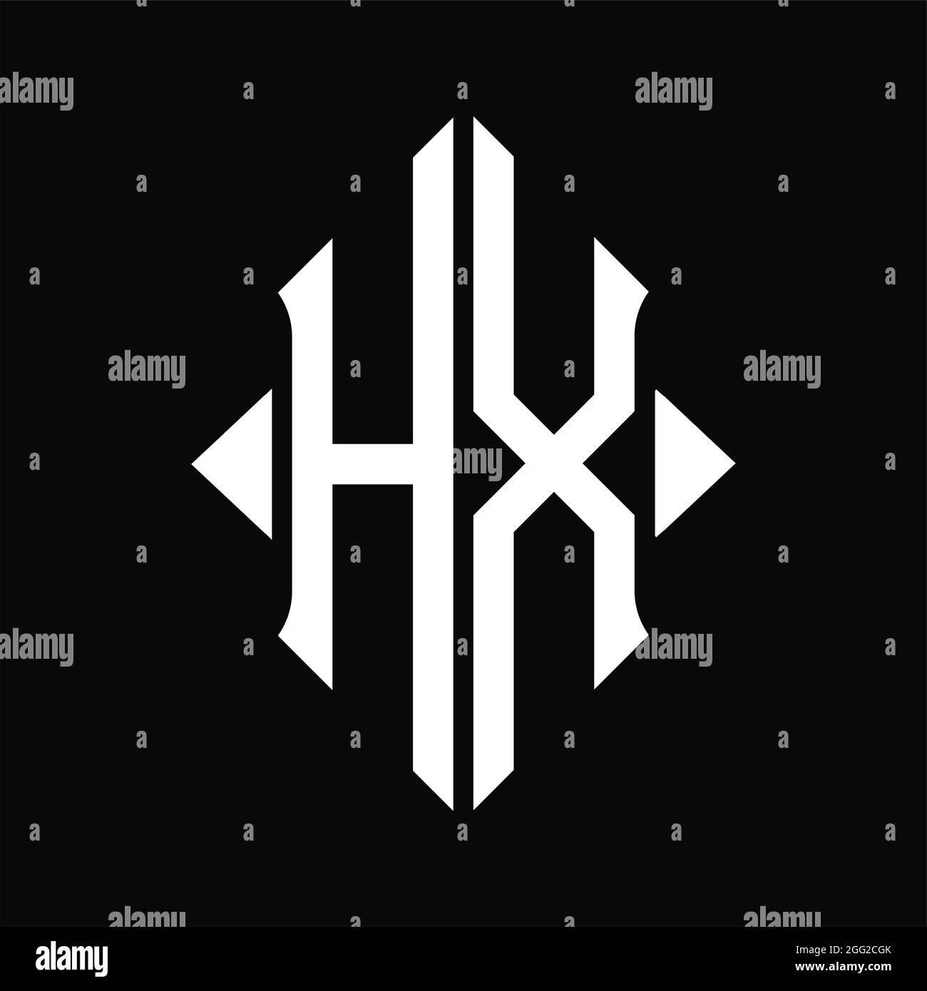 HX Logo monogram with shield shape outline design template isolated in white background Stock ...