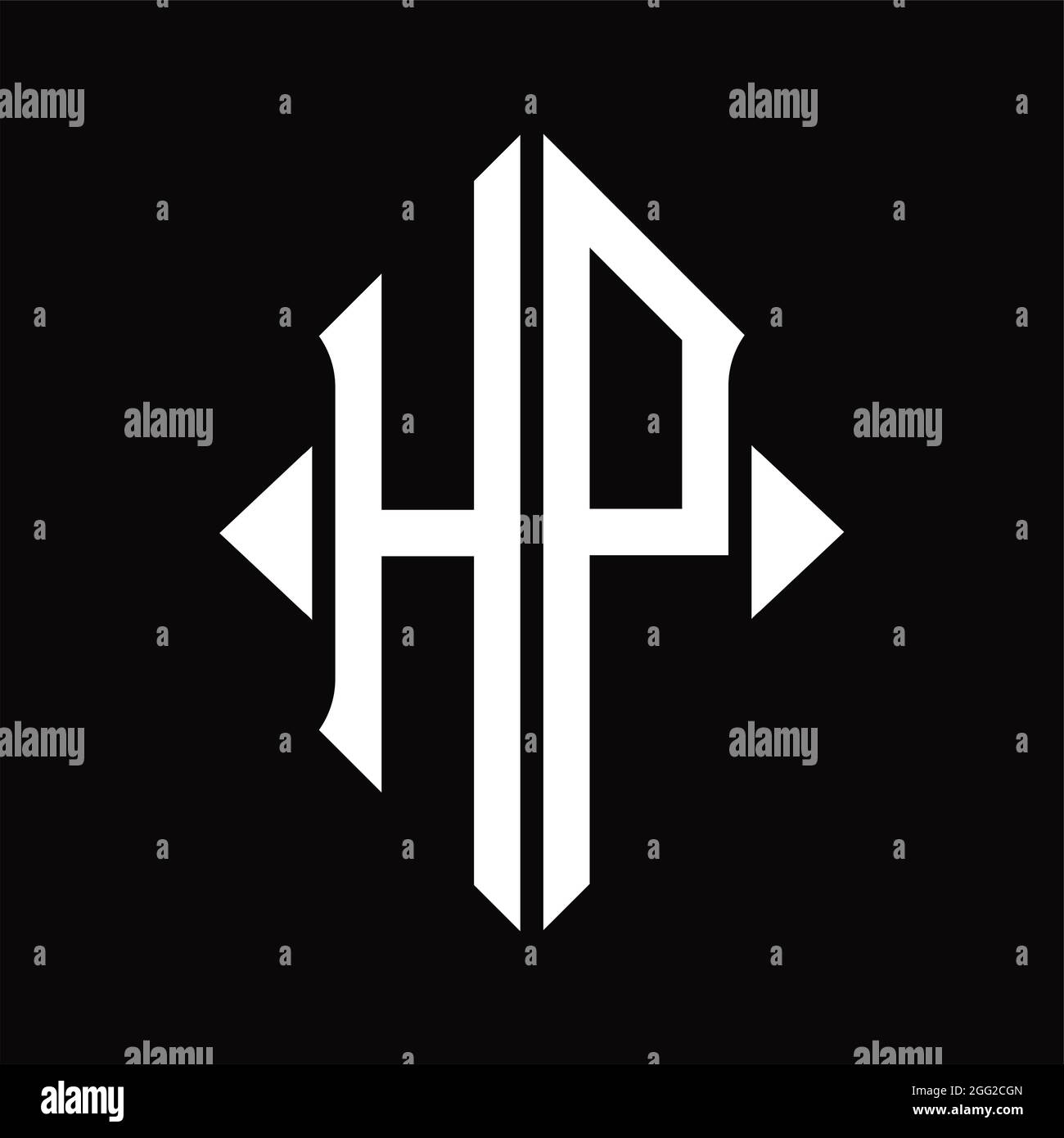 HP Logo monogram with shield shape outline design template isolated in ...