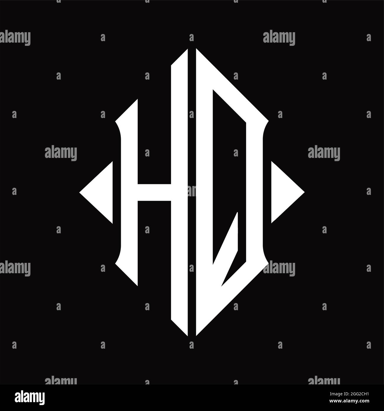 HQ Logo monogram with shield shape outline design template isolated in ...