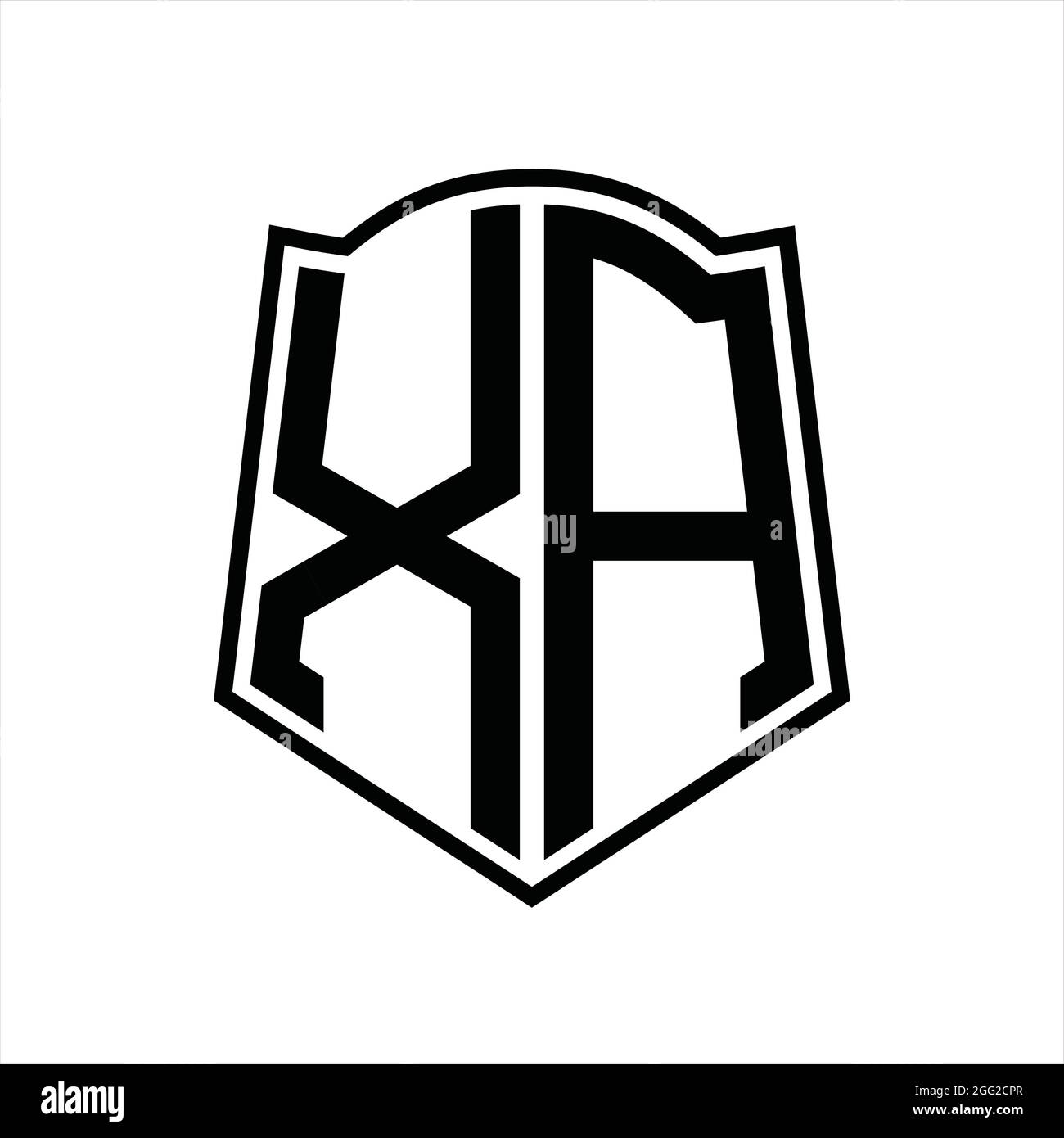 XA Logo monogram with shield shape outline design template isolated in ...