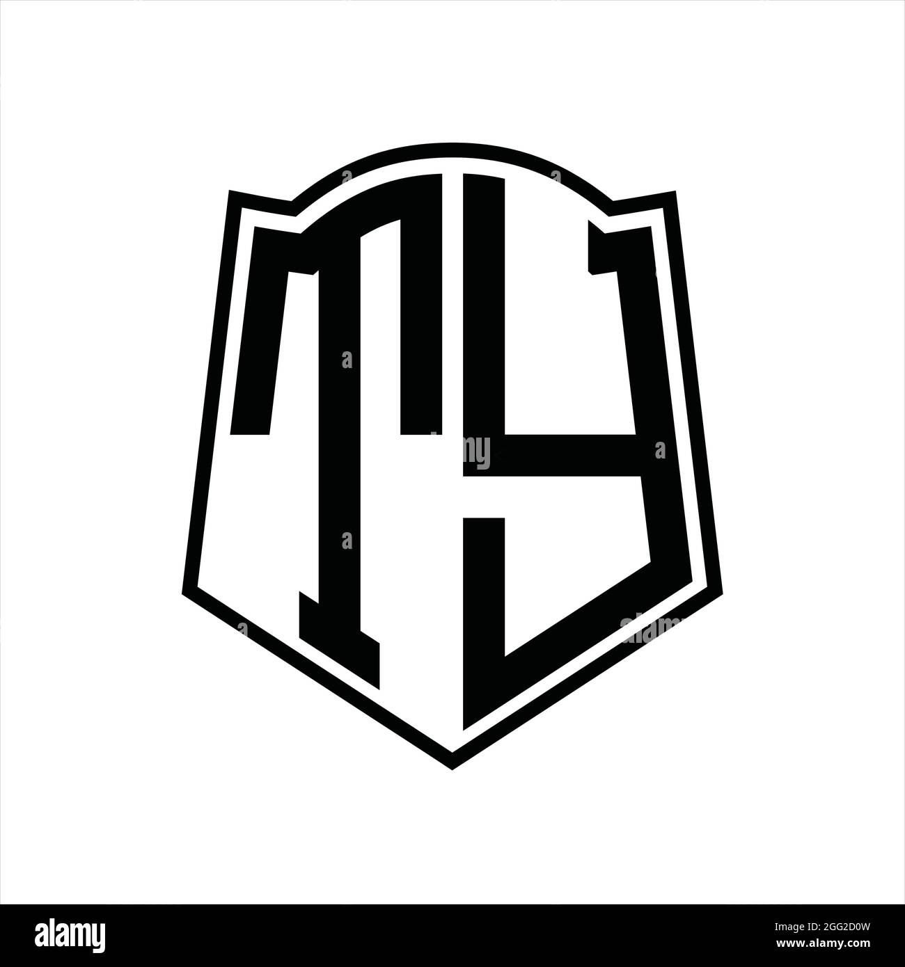 TY Logo monogram with shield shape outline design template isolated in ...