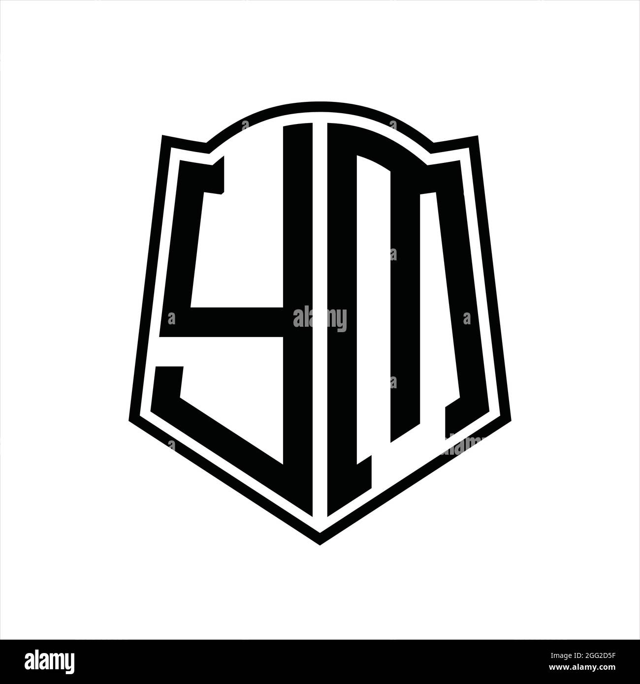 YM Logo monogram with shield shape outline design template isolated in ...
