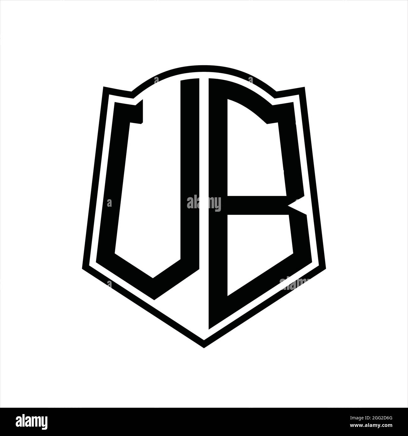 VB Logo monogram with shield shape outline design template isolated in ...
