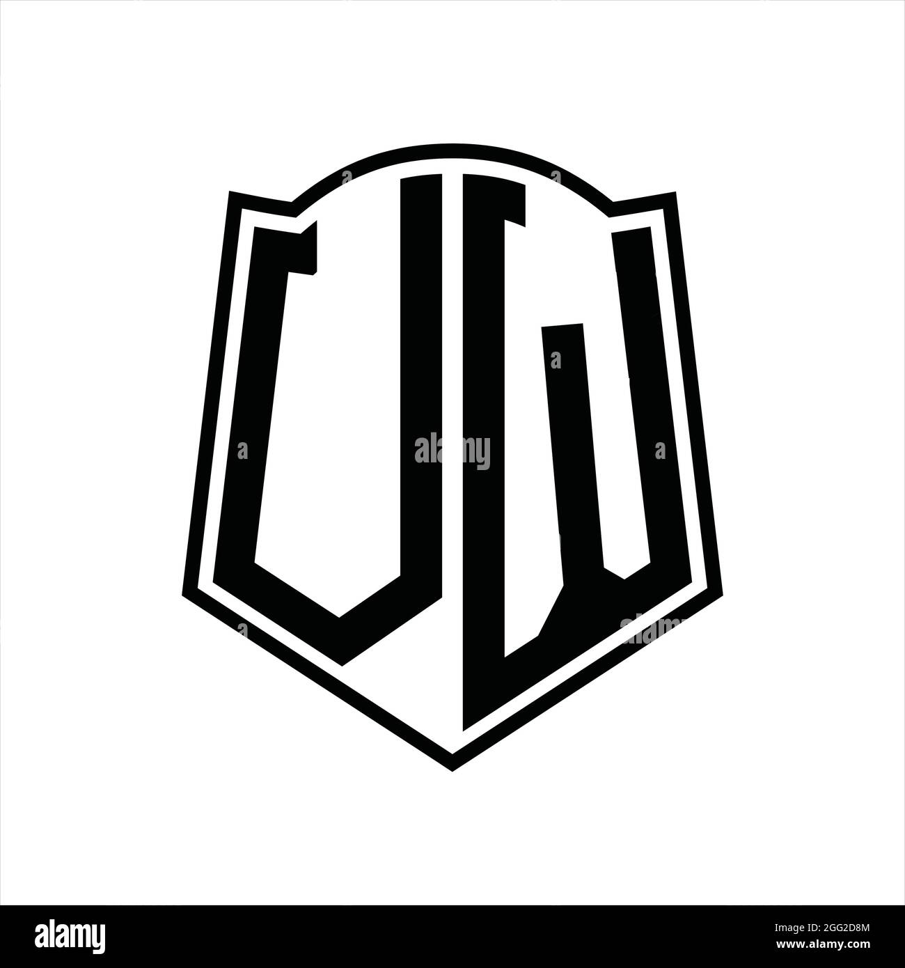 VW Logo monogram with shield shape outline design template isolated in ...