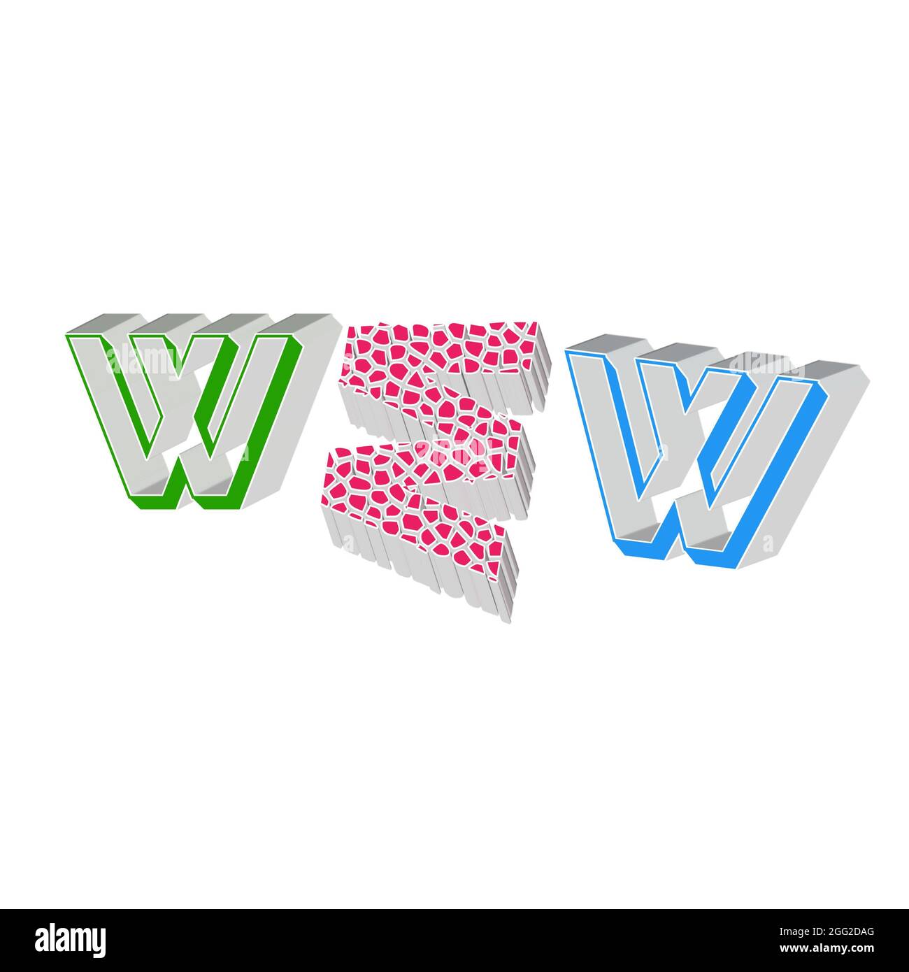 Www internet world wide web letters colorful 3d render white background ...