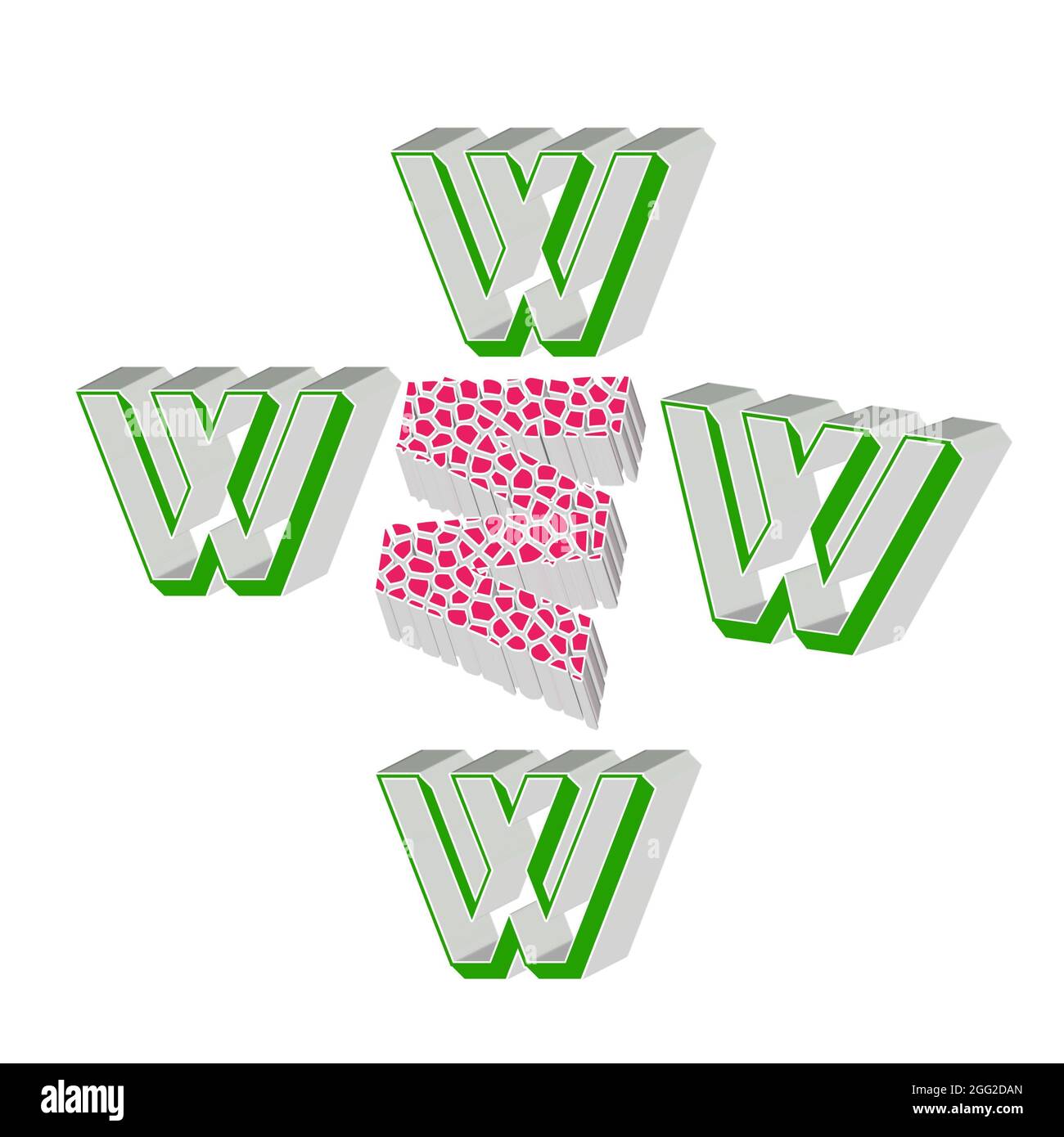 Www internet world wide web letters colorful 3d render white background ...