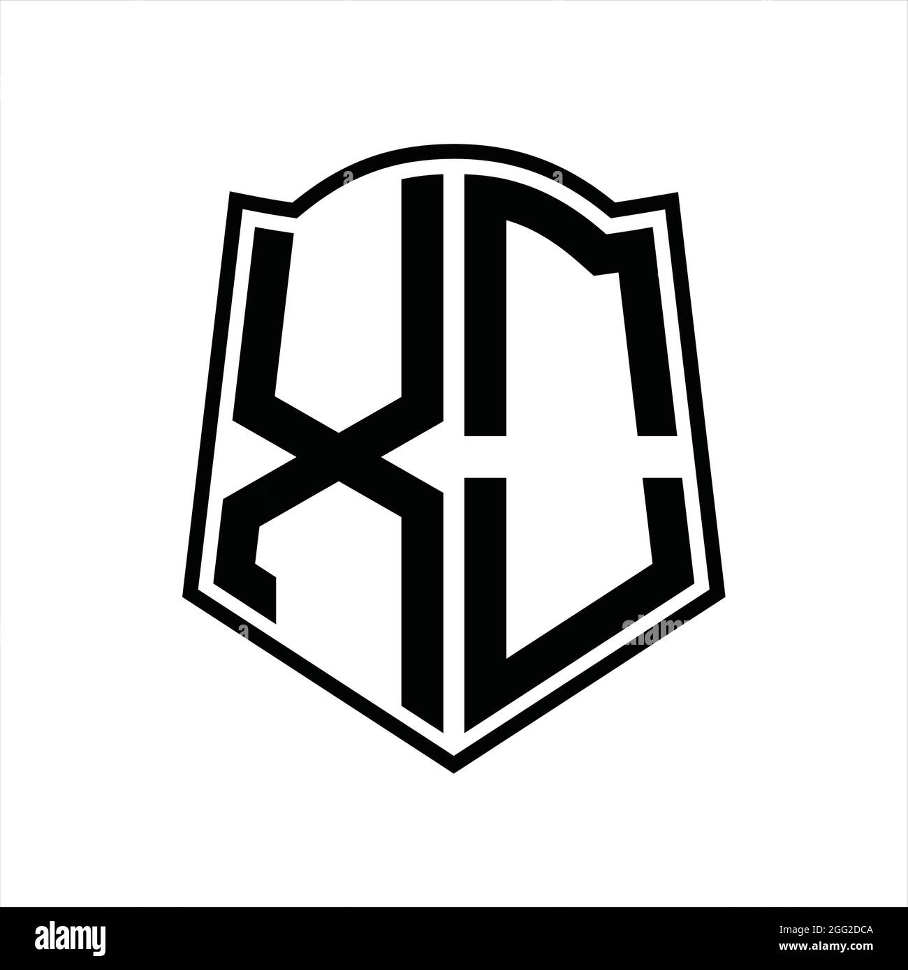 XO Logo monogram with shield shape outline design template isolated in ...