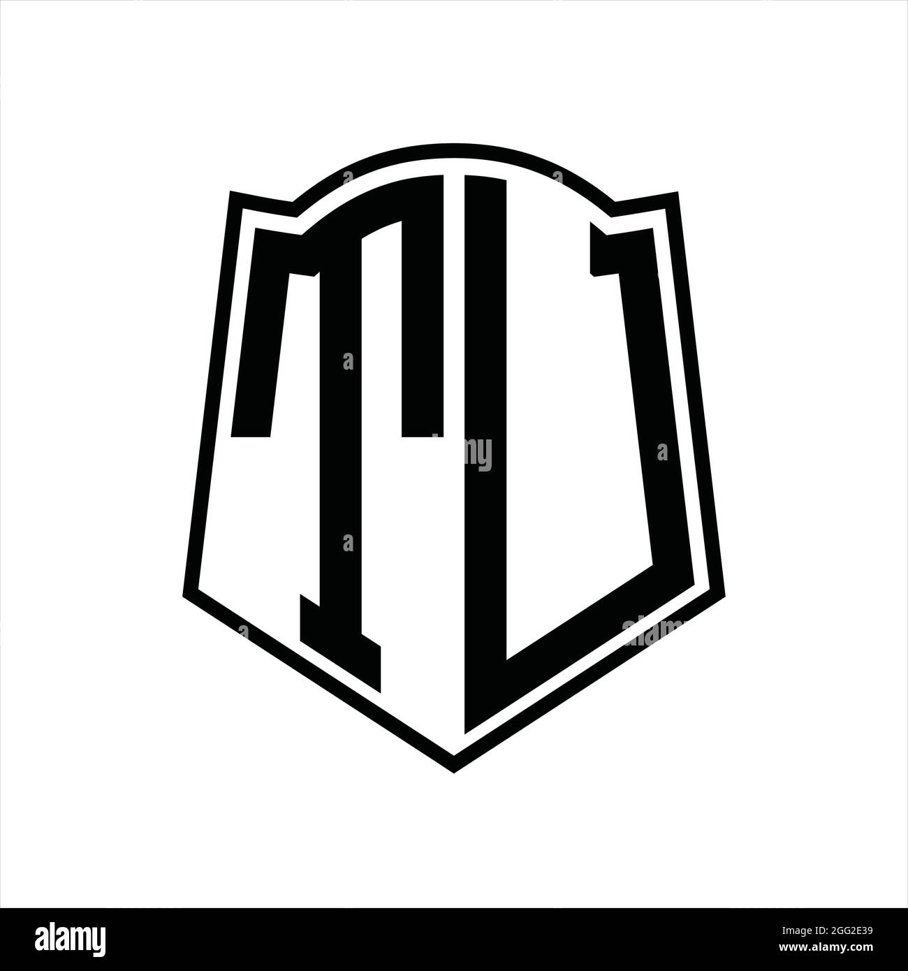 TU Logo monogram with shield shape outline design template isolated in ...
