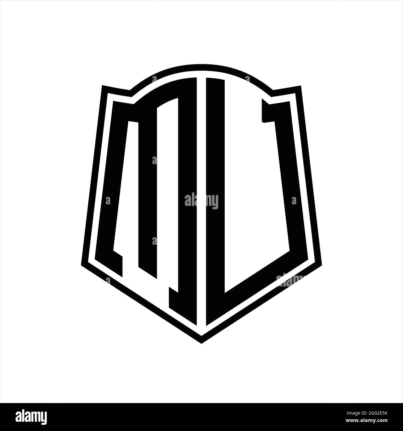MU Logo monogram with shield shape outline design template isolated in ...