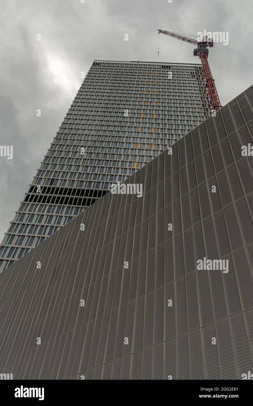 Construction site of the new skyscraper One, Frankfurt am Main, Germany ...