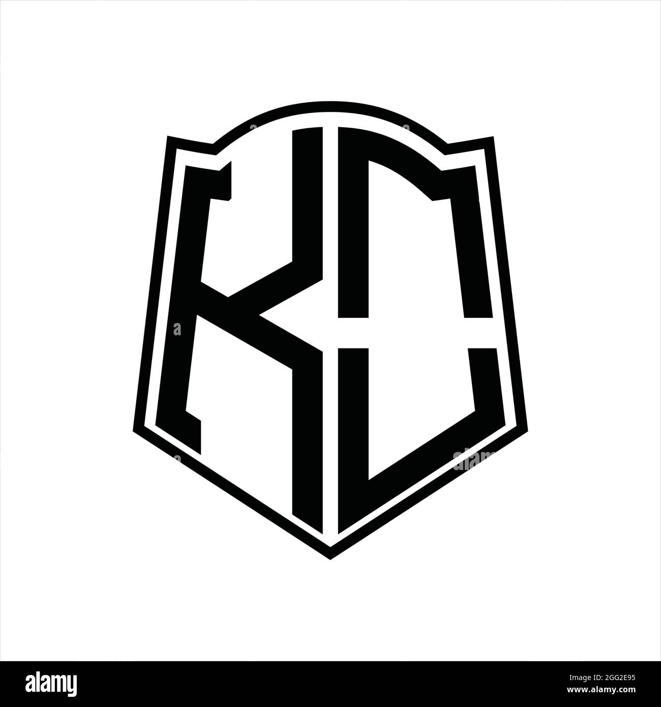 KO Logo monogram with shield shape outline design template isolated in ...