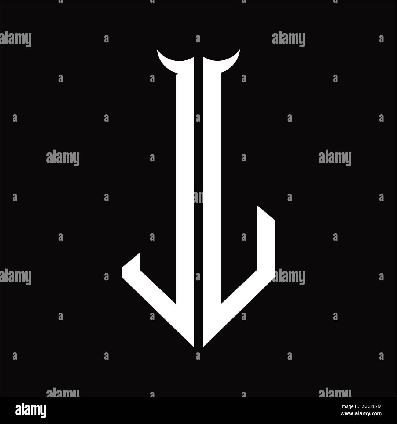 LJ Logo monogram with shield shape ribbon black background design template Stock Vector Image ...