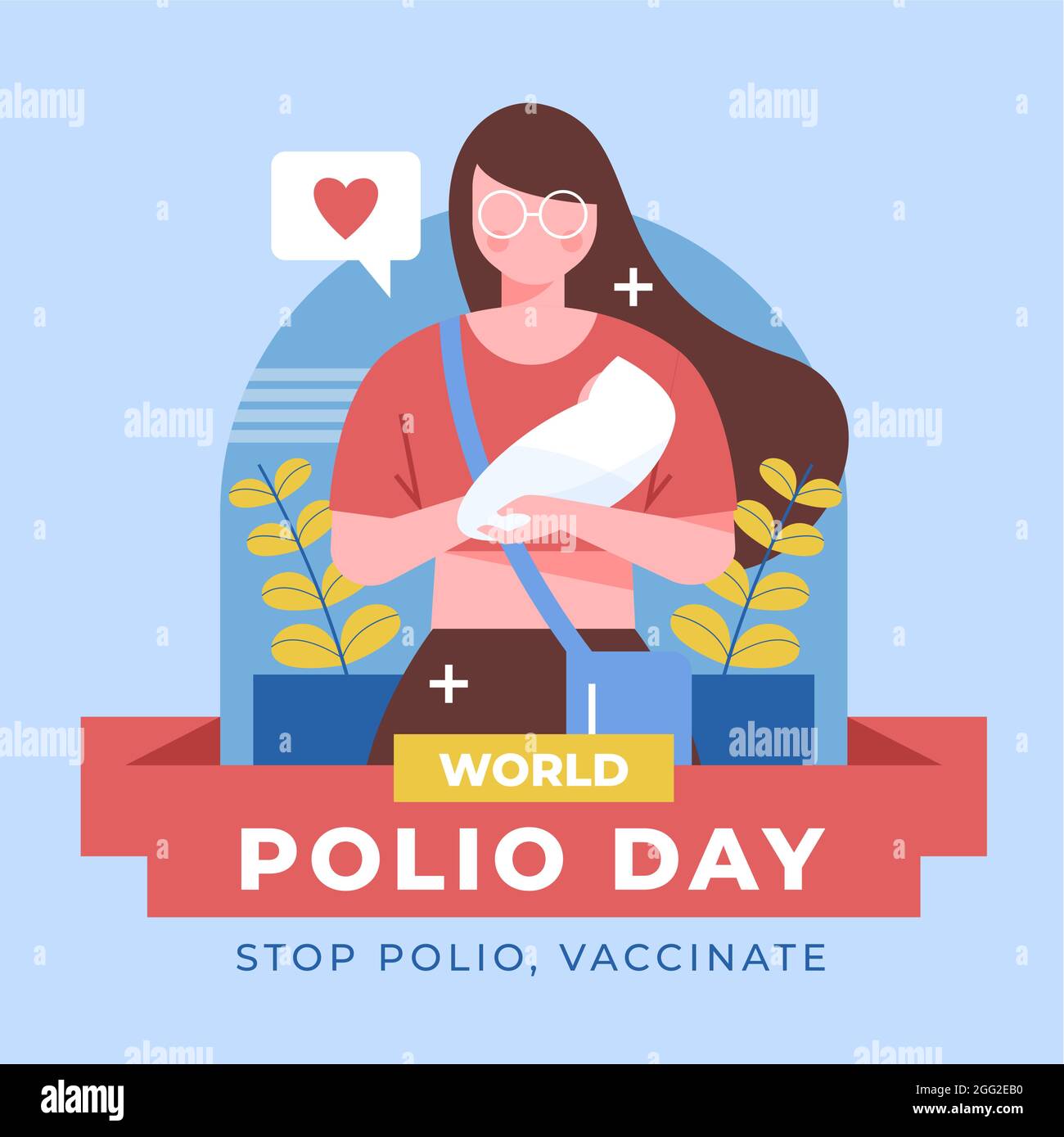 Flat world polio day illustration Vector illustration Stock Vector ...