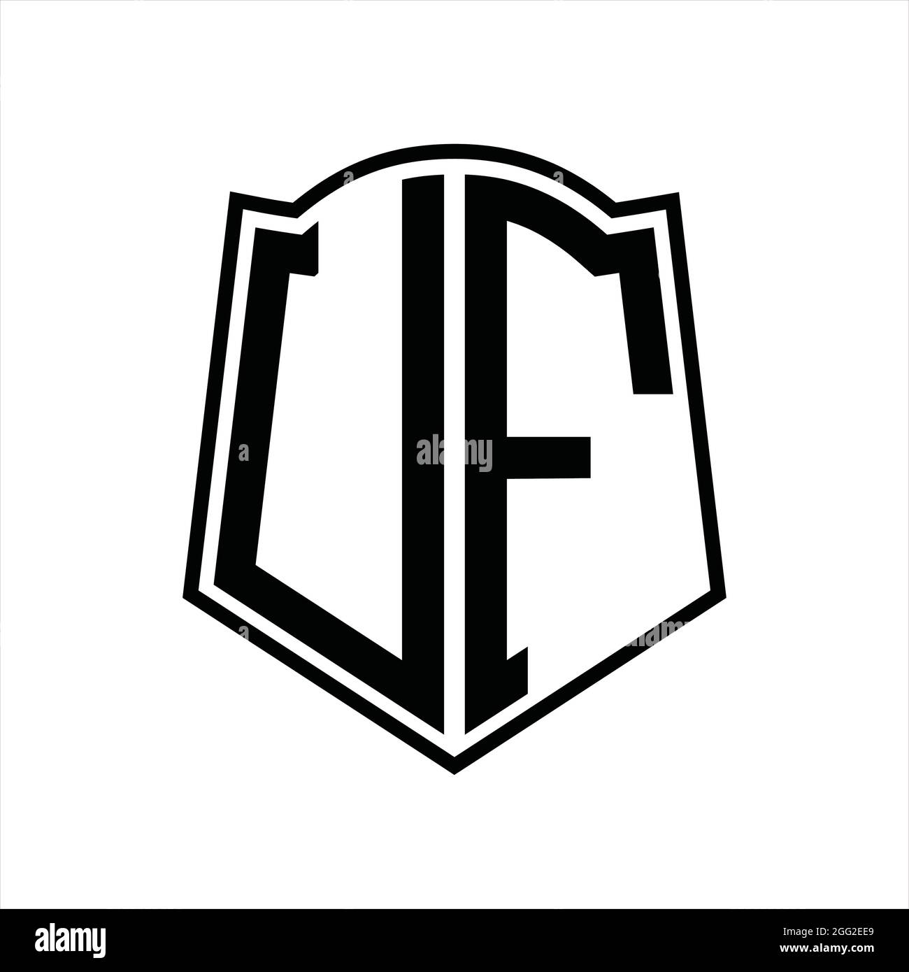UF Logo monogram with shield shape outline design template isolated in ...