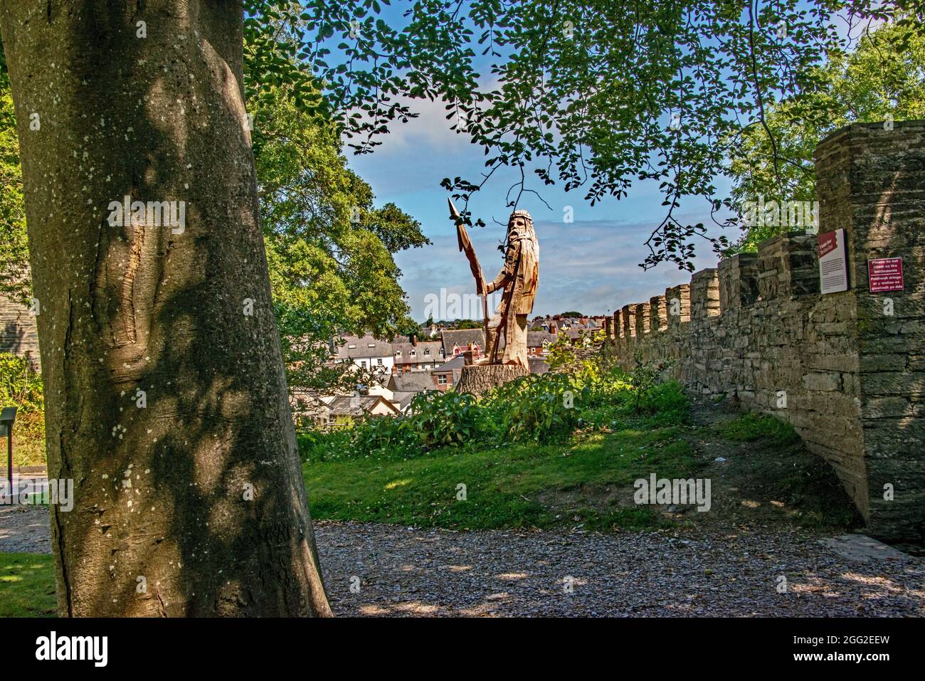 New Lord Rhys sculpture at Cardigan castle, Wales. UK Stock Photo - Alamy