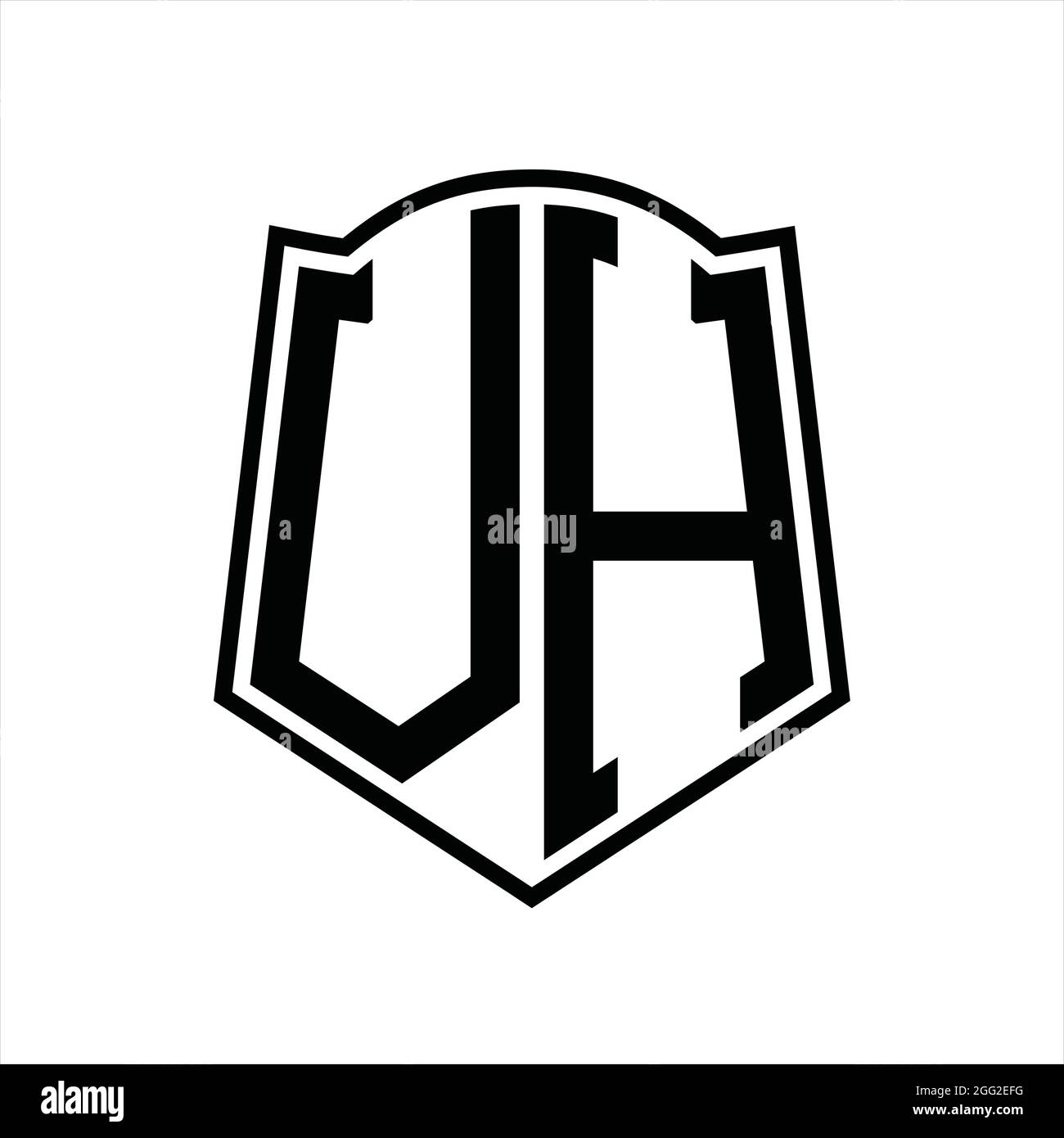 VH Logo monogram with shield shape outline design template isolated in ...