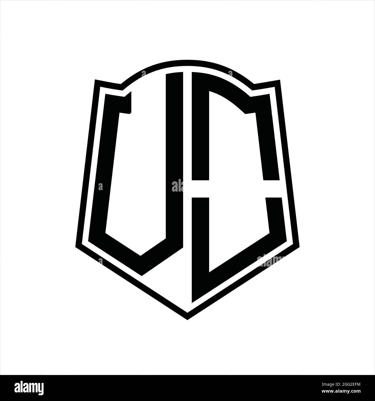 VO Logo monogram with shield shape outline design template isolated in ...