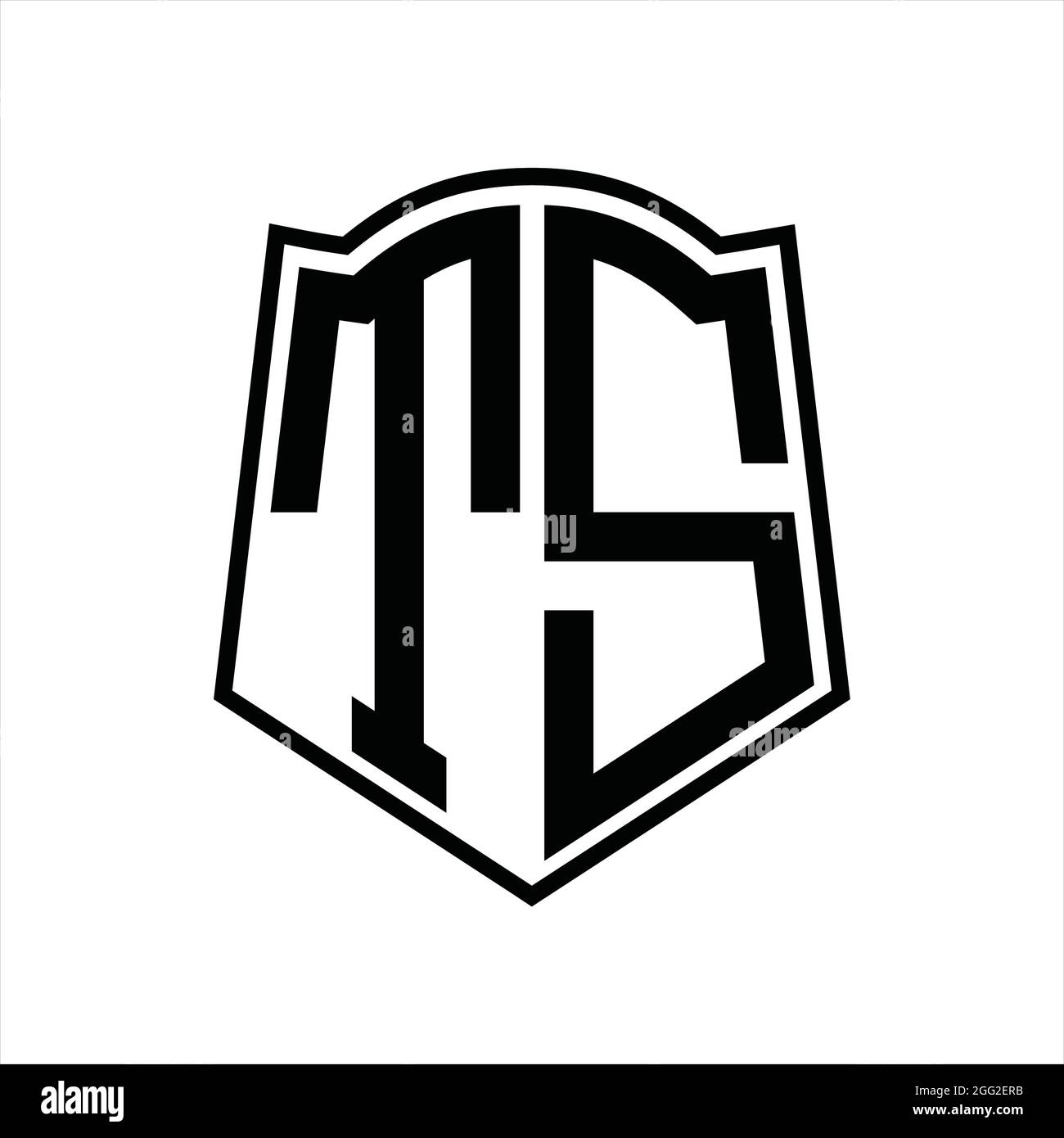 TS Logo monogram with shield shape outline design template isolated in ...