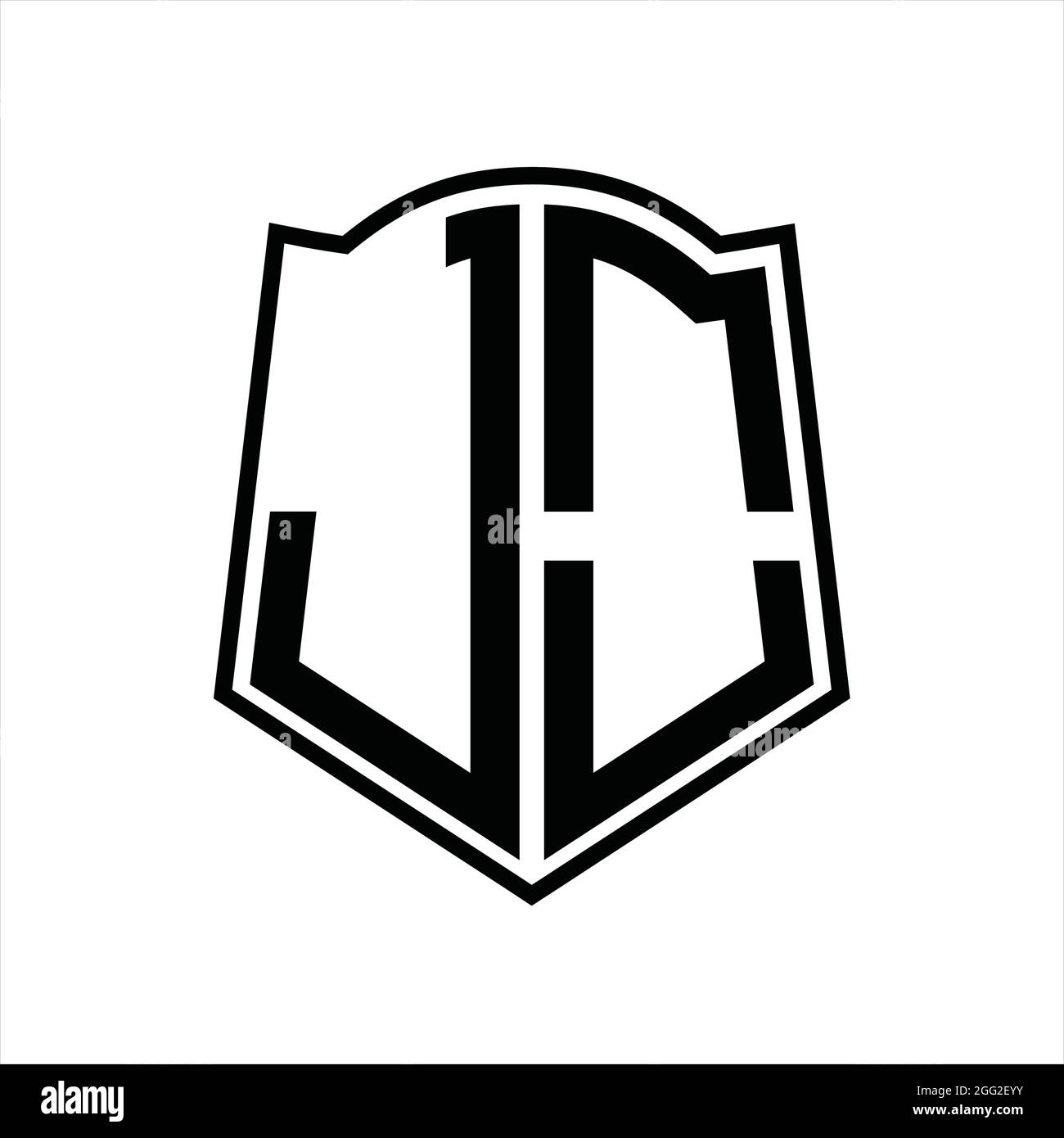 JO Logo monogram with shield shape outline design template isolated in ...
