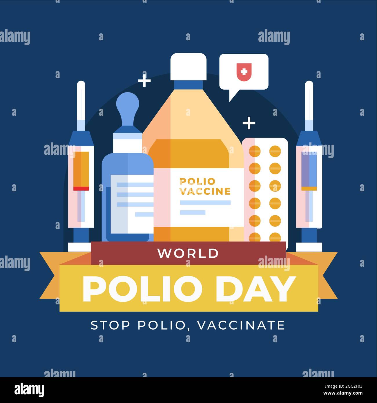 Flat world polio day illustration Vector illustration Stock Vector ...