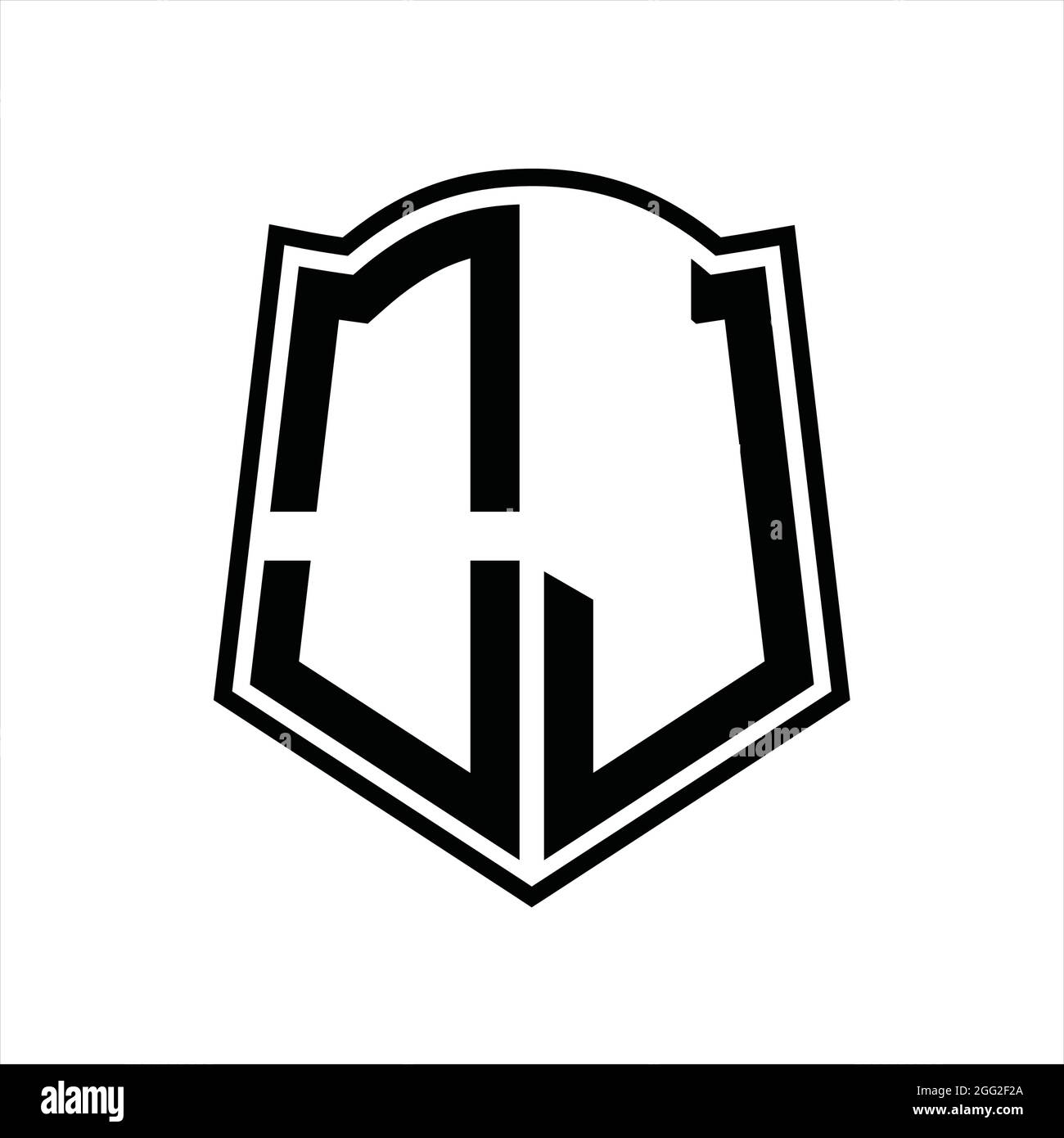 OJ Logo monogram with shield shape outline design template isolated in ...