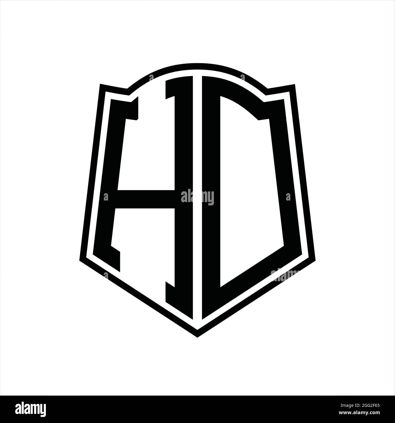 HD Logo monogram with shield shape outline design template isolated in ...