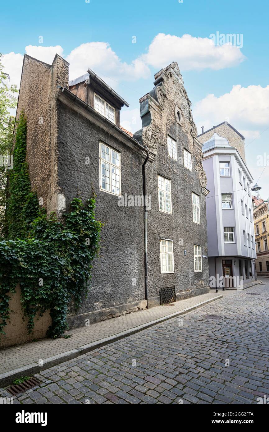 Riga, Latvia. 22 August 2021. a typical old house in the city center ...