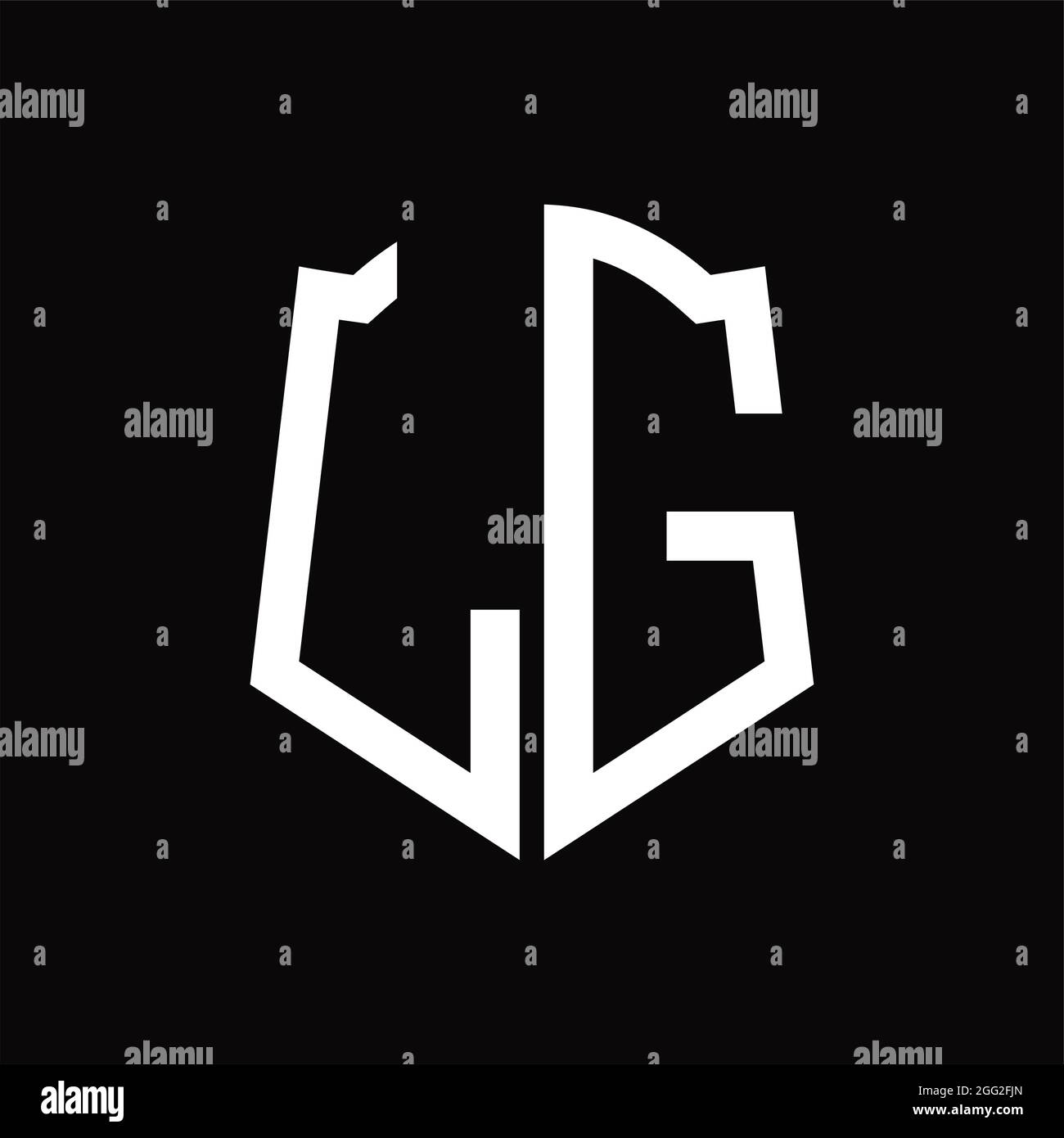 LG Logo monogram with shield shape ribbon black background design template Stock Vector Image ...