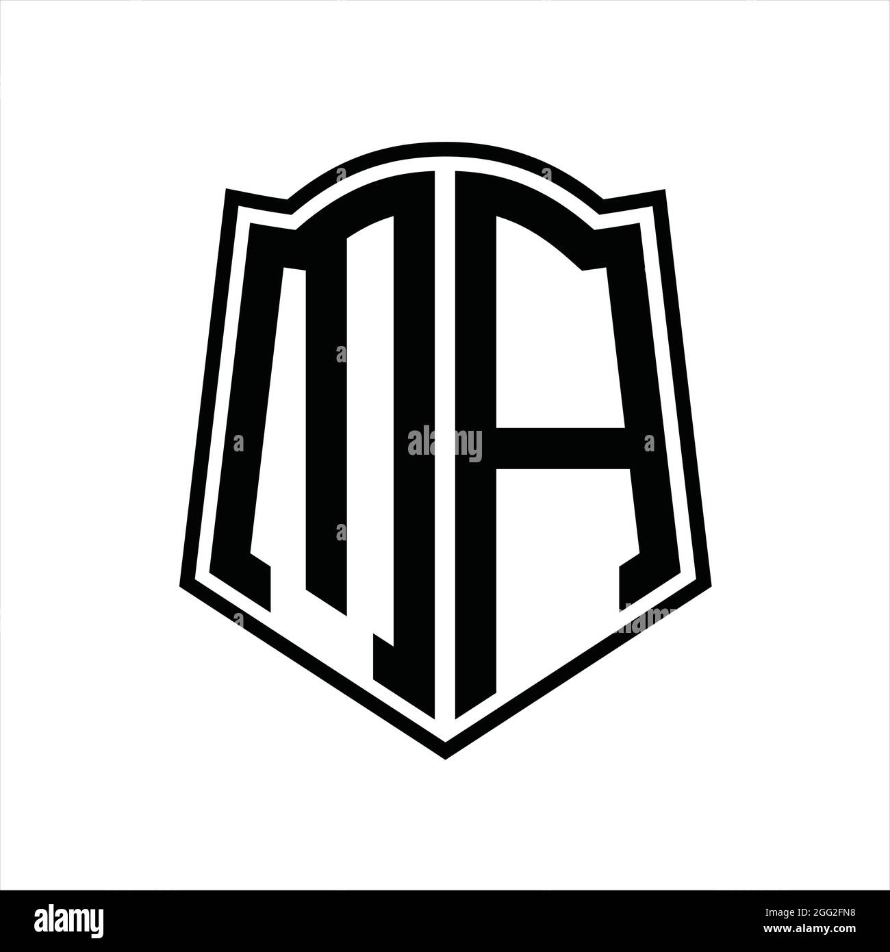 MA Logo monogram with shield shape outline design template isolated in ...