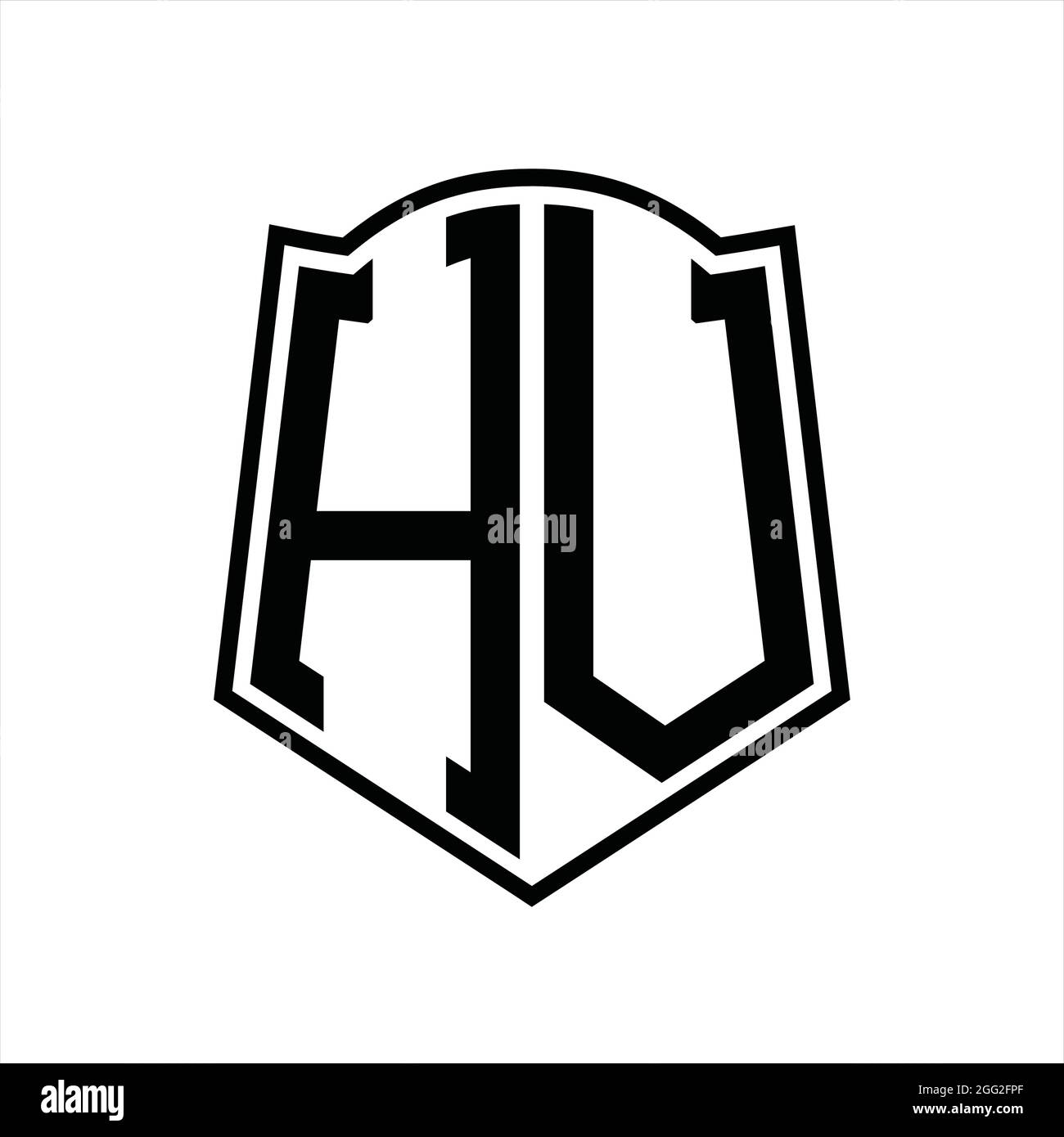 HV Logo monogram with shield shape outline design template isolated in ...
