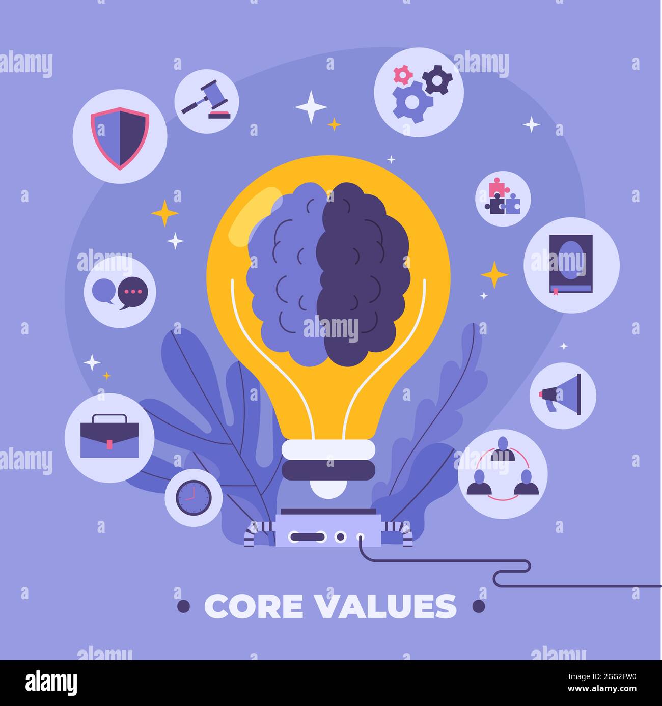 Hand drawn flat core values concept Vector illustration Stock Vector ...