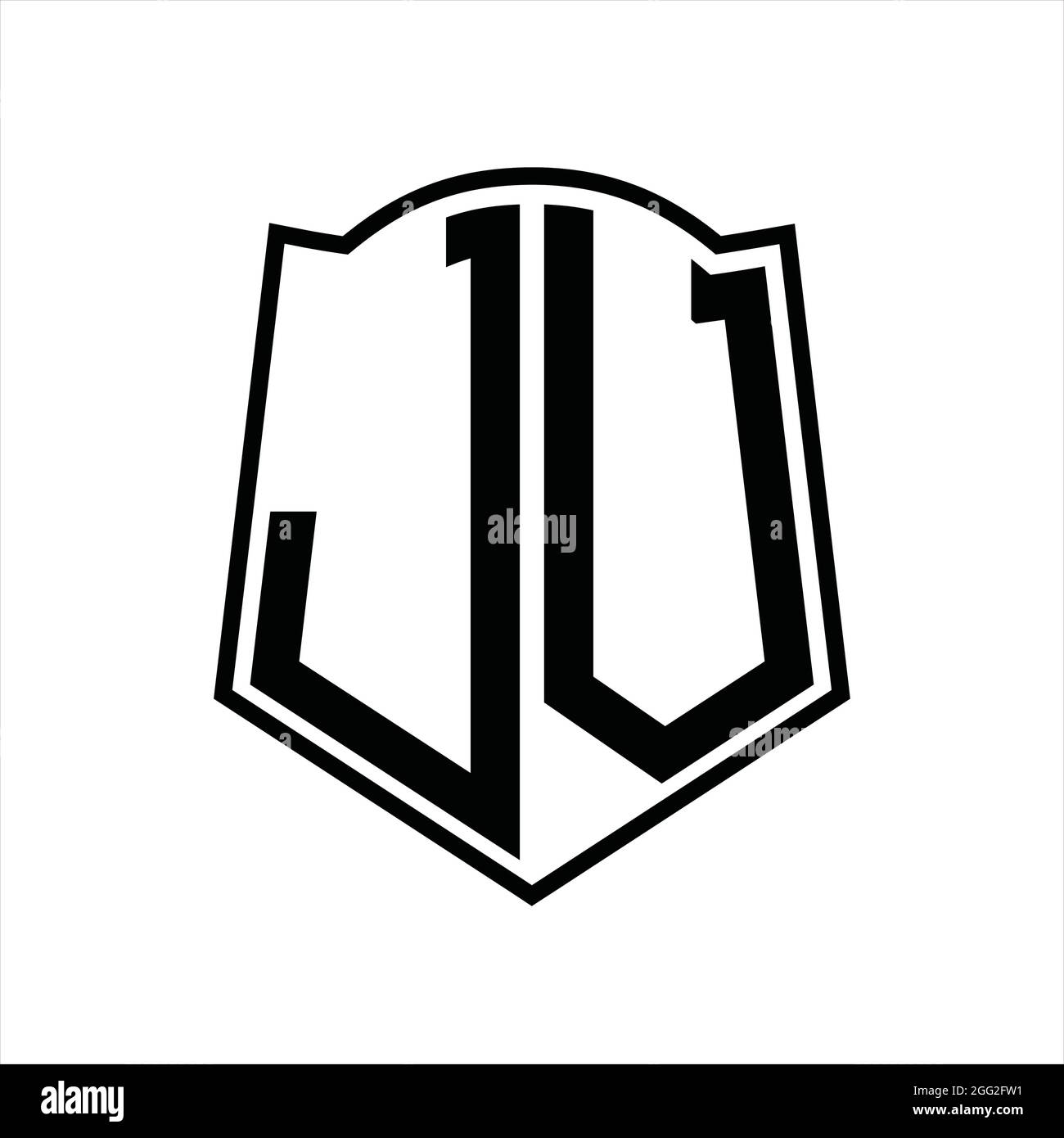 JV Logo monogram with shield shape outline design template isolated in ...