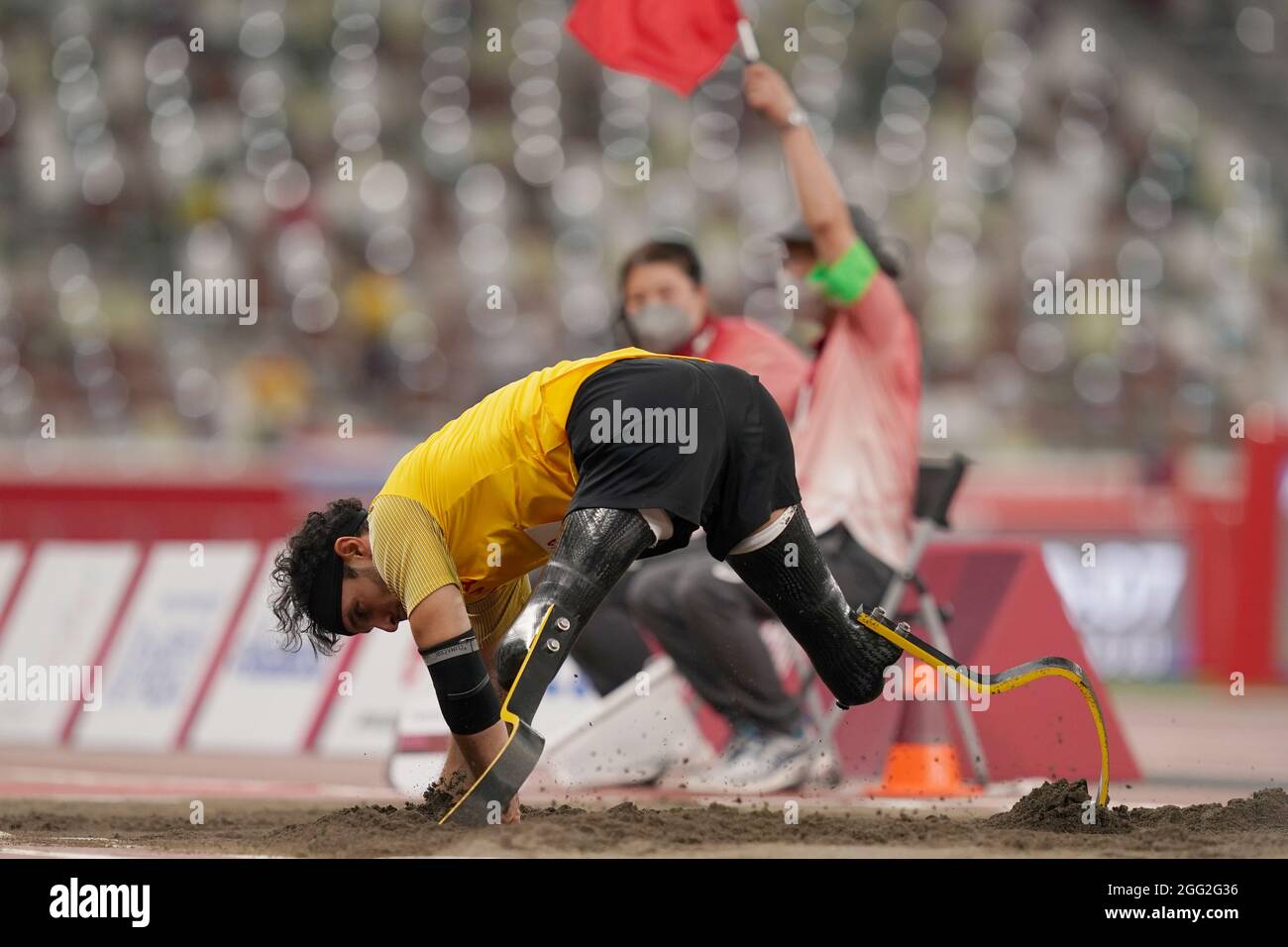 Tokio, Japan. 28th Aug, 2021. Paralympics: Athletics, long jump, men ...