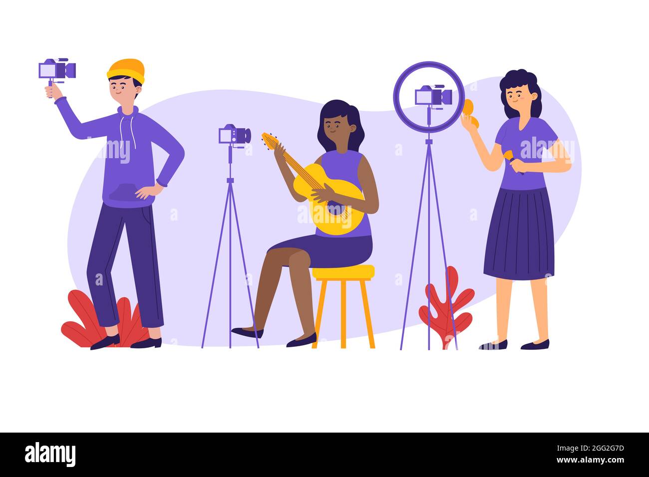 Hand drawn flat bloggers Vector illustration Stock Vector Image & Art ...