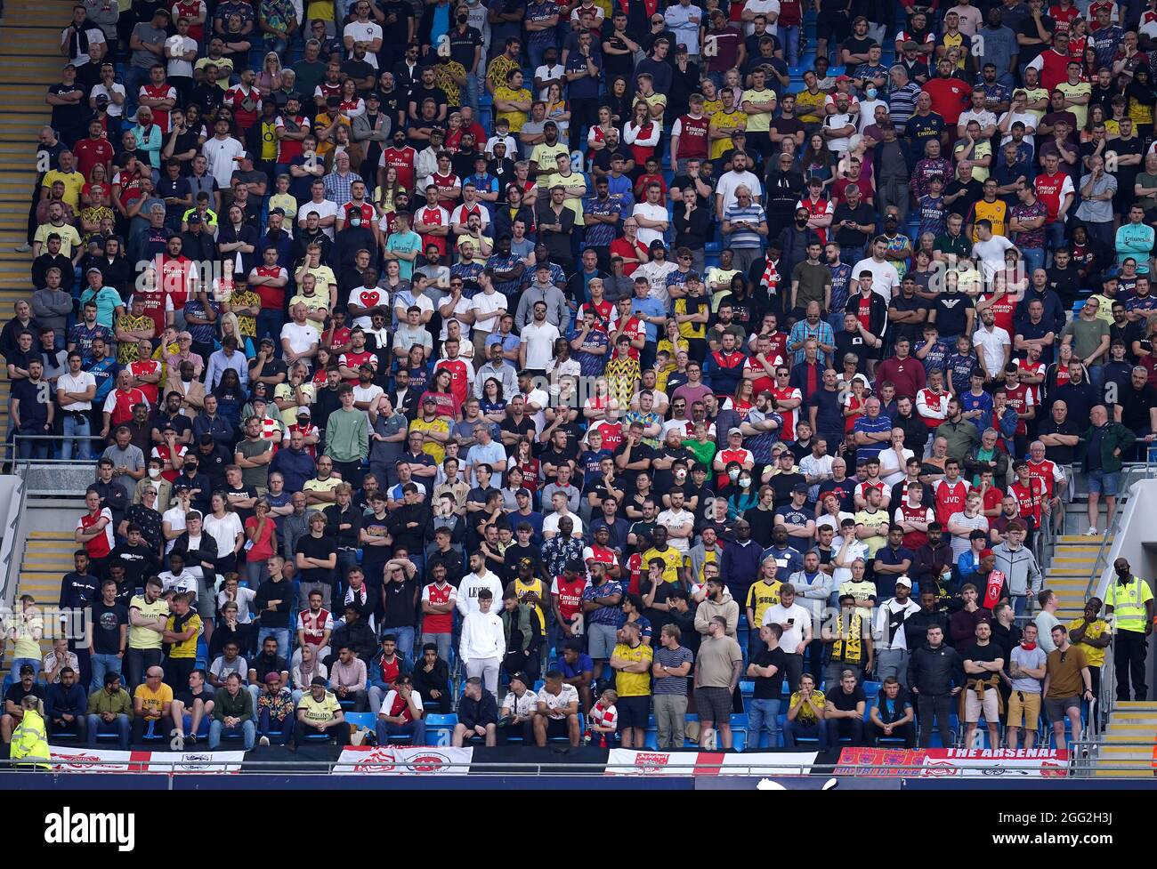 Arsenal fans in the stands during the Premier League match at the ...