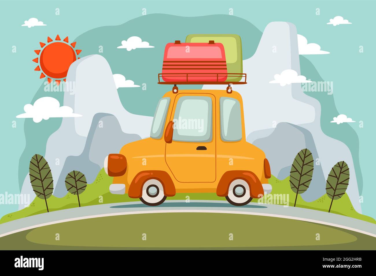 Flat adventure background Vector illustration Stock Vector Image & Art ...