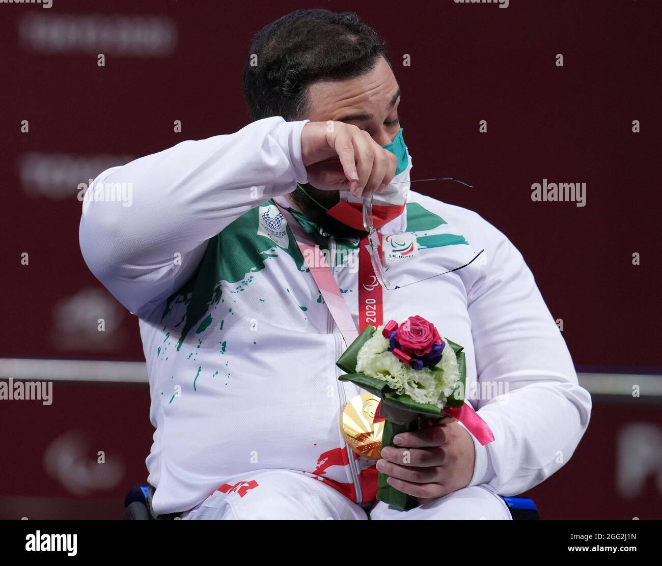 Tokyo, Japan. 28th Aug, 2021. Rohallah Rostami of Iran reacts on the ...