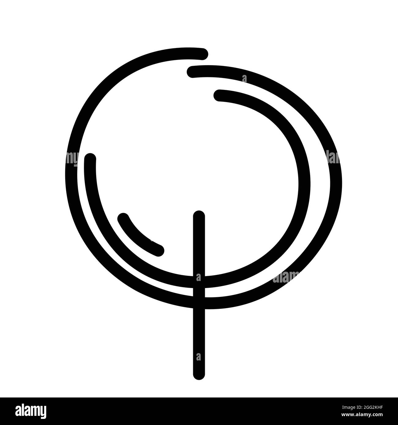 Black and white template tree icon. Vector symbol sign isolated on ...