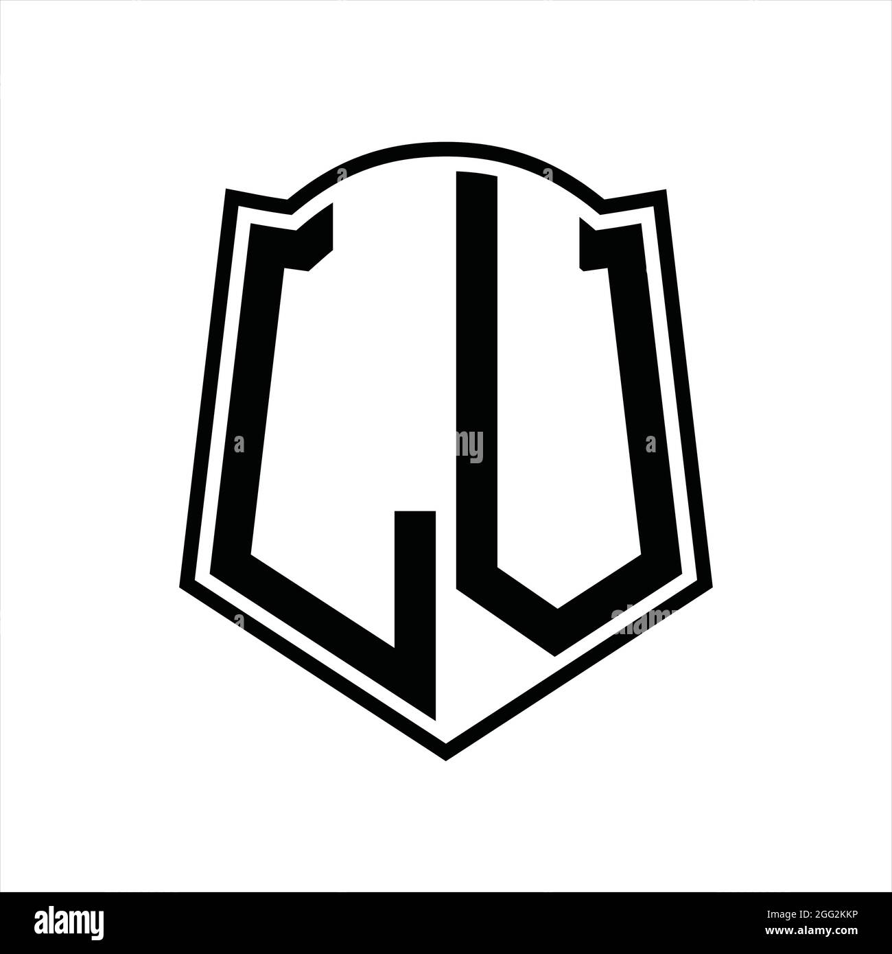 LV Logo monogram with shield shape outline design template isolated in ...