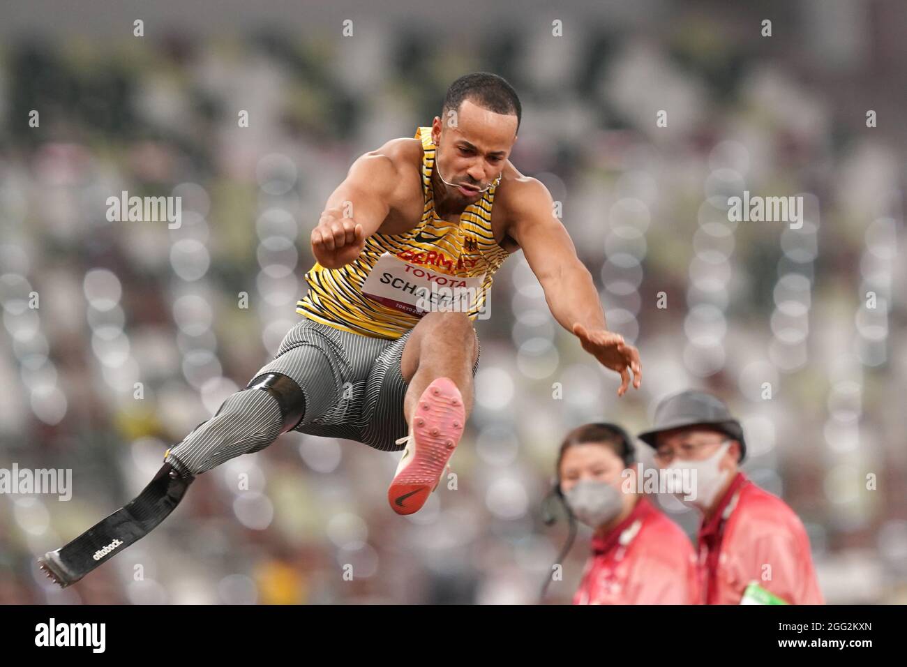 Tokio, Japan. 28th Aug, 2021. Paralympics: Athletics, long jump, men ...