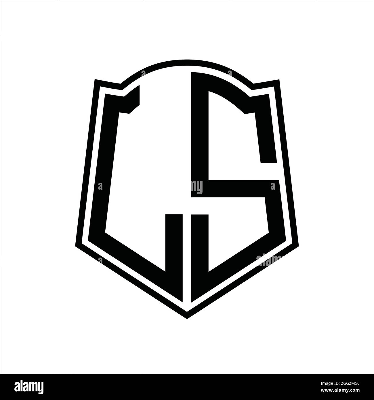 LS Logo monogram with shield shape outline design template isolated in white background Stock ...
